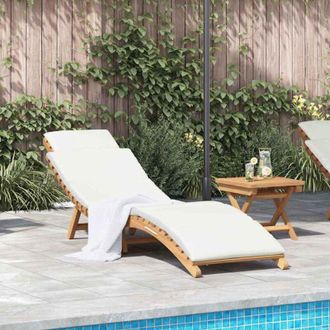 vidaXL Vidaxl - Transat Blanc cr&egrave;me 188 x 55 x 59 cm Bois de teck solide