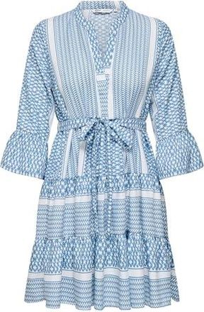 Only Only Onlathena Life 3/4 Short Dress WVN Noos Robe élégante avec col en V et Fermeture Ceinture pour Un Usage Quotidien, Bleu Coronet, XXL Femmes