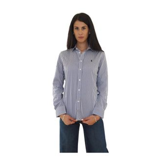 Ralph Lauren Chemise &agrave; rayures blanches et bleues - 4- NAV - Femme - Blouses et Chemises - Bleu - Taille: 44 FR
