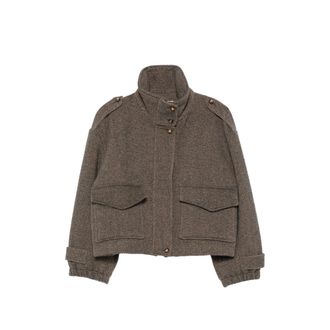 Sessun Mean Streets Herringbone-pattern High-neck Jacket