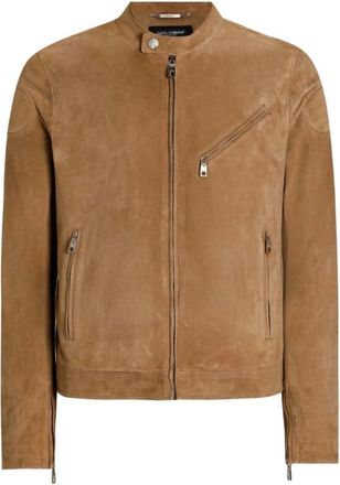 Dolce & Gabbana Homme, Vestes, Brun, Taille: M Cazadora Ante Det Plateados