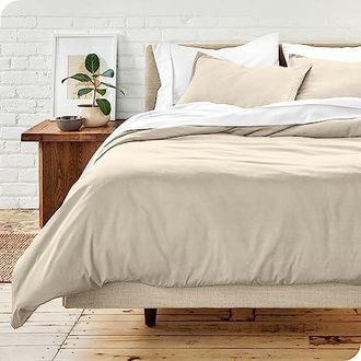 Bare Home Parure de Couette 155 x 220 cm - Housse de Couette en Microfibre Doublement Bross&eacute;e et 2 Taies dOreiller (155 x 220/80 x 80 x 2, Sable)