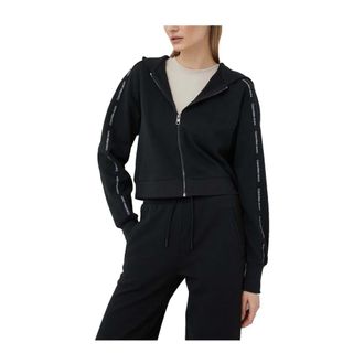 Calvin Klein Crop Zip Hoodie mit Logo - - Sweatshirts & Hoodies - Damen - Schwarzk - L