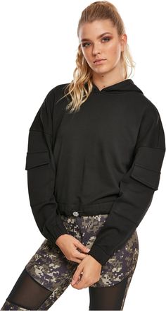 Urban Classics Ladies Short Worker Hoody Black S