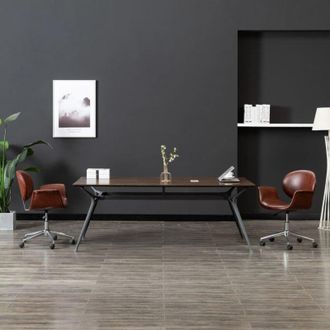 vidaXL Esszimmerstuhl Drehbar Braun Kunstleder vidaXL