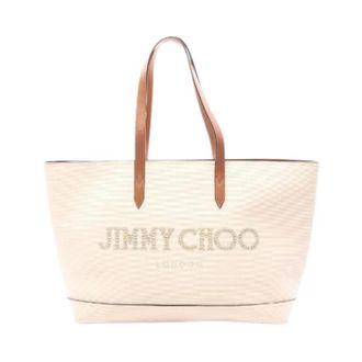 Jimmy Choo London Pre-owned Leder Canvas Tote Bag - - Pre-owned - Damen - Beige - ONE SIZE
