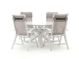 Bellagio la vita attrattiva Bellagio Lugo/Lodola &oslash; 130 cm Gartenm&ouml;bel-Set 5-teilig verstellbar