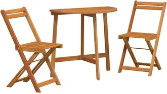 vidaXL Ensemble bistrot 3 pcs Marron Bois dacacia massif Vidaxl