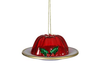 Kaemingk Christbaumschmuck Glas 8,7cm - Wackelpudding Figur zum Aufh&auml;ngen - mundgeblasen - Weihnachtsbaum Anh&auml;nger f&uuml;r Weihnachten - Christbaumanh&auml;nger & Weihn