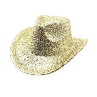 Generic Chapeau de cowboy occidental dor&eacute; de couleur unie pour homme et femme, jaune, M