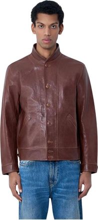 Levi's Homme, Vestes, Brun, Taille: S Veste en cuir boutonn&eacute;e