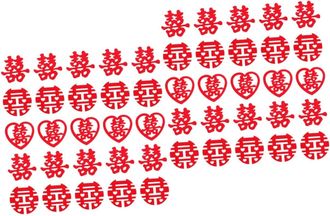 Pretyzoom 10packungen Mini Chinesische Hochzeitsdekoration Non-Woven Happy Word Confetti F&uuml;r Hochzeitsbettgestaltung Pro Packung F&uuml;r Festliche Anl&auml;sse Und Kreat