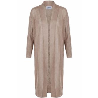 Alpha Studio Femme, Pulls, Beige, Taille: 38 FR Long Glitter-Effect Cardigan