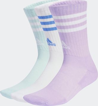 adidas Funktionssocken ADIDAS PERFORMANCE 3-STREIFEN CUSHIONED CREW, 3 PAAR, Damen, Gr. XL (46/48), wei&szlig; (powder plum, wei&szlig;, halo mint), Obermaterial: 62% Ba