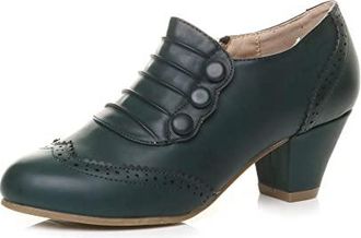 Ajvani Femmes talon moyen bouton travail richelieu bottes bottines pointure 6 39