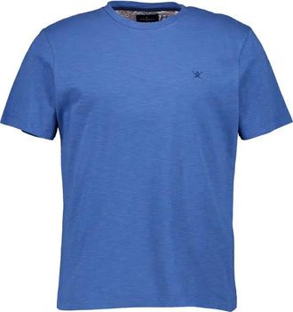 Hackett Herren T-Shirt blau Baumwolle-Leinen