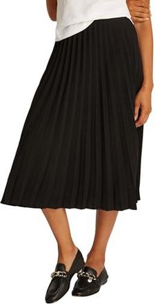 Tommy Hilfiger Jupe Femme Fluid Pleated Pull on Midi Pliss&eacute;e, Noir (Black), 42