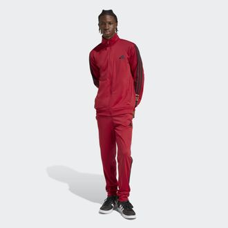adidas Trainingsanzug ADIDAS SPORTSWEAR M 3S TR TT TS, Herren, Gr. L, active maroon, Interlock, Obermaterial: 100% Polyester, Sportanz&uuml;ge Trainingsanzug, f&uuml;r
