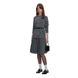 Self Portrait Femme, Pulls, Gris, Taille: 40 FR Crystal Trim Cardigan