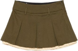 R13 Pleated Mini Skirt With Underlining
