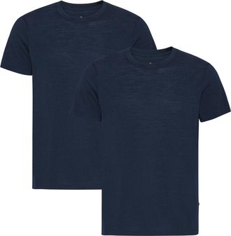 Danish Endurance 100% Merino T-Shirt Herren, Atmungsaktives Unterhemd, 1er oder 2er Pack, Dunkles Marineblau, XXL