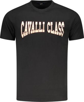 Cavalli Cotton T-Shirt - - Tops - Herren - Schwarzk - L