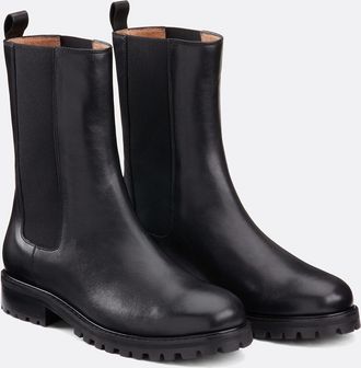 La Redoute Collections Boots Chelsea &Agrave; Semelle Crant&eacute;e En Cuir Lisse