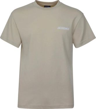 Jacquemus Homme, Tops, Beige, Taille: S Logo Print T-Shirt