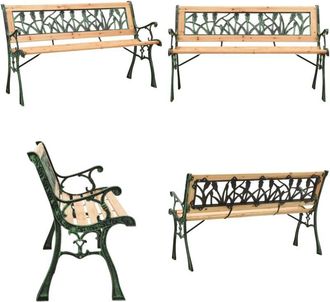 vidaXL Vidaxl - Gartenbank 122 cm Gusseisen und Massivholz Tanne - Gartenzubeh&ouml;r - Gartenbank - Holzbank - Outdoor M&ouml;bel - Sitzgelegenheit - Home & Living