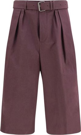 Dries Van Noten G&uuml;rtel-Shorts aus Baumwollpopeline - - Shorts - Herren - Lila - M