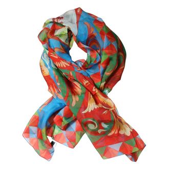 Dolce & Gabbana Foulard Carr&eacute; en Soie Imprim&eacute; - Femme - Accessoires - Multicolore - Taille: ONE Size