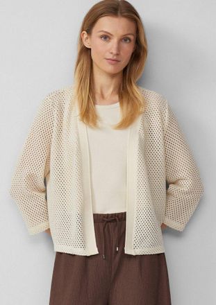 s.Oliver Cardigan Indoor-Jacke Transparenter Cardigan aus Ajourjersey