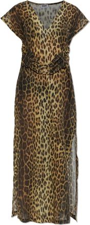 Moschino Femme, Robes, Brun, Taille: 38 FR Robe de Plage Imprim&eacute; Animal
