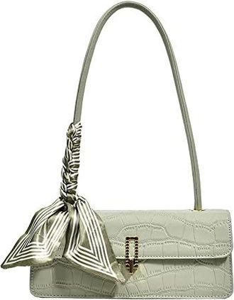 Generic Sac &agrave; bandouli&egrave;re en cuir &agrave; motif crocodile pour femme, sac &agrave; main &agrave; rabat tendance et sac &agrave; main classique, Vert, Small