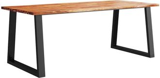 vidaXL Vidaxl - Table &agrave; manger 200x90x75 cm bois dacacia solide &agrave; bord vif