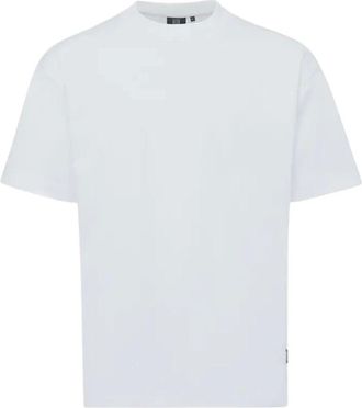 Genti Homme, Tops, Blanc, Taille: S T-shirt en coton coupe d&eacute;contract&eacute;e