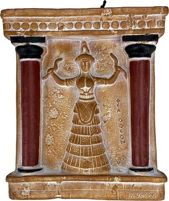 Generic Minoische Schlange Mutter Göttin kleine Keramikfliese, Wandrelief, Dekor