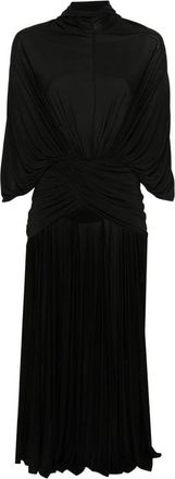 Jean Paul Gaultier Draped Logo-patch Maxi Dress