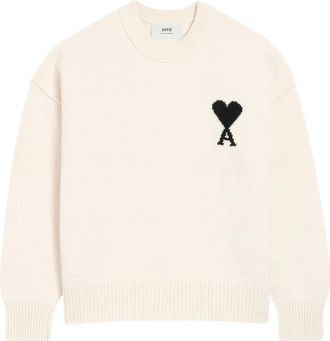 Ami Homme, Pulls, Blanc, Taille: L Pull ras du cou Ami de Coeur