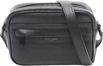 Saint Laurent Pre-owned Sac bandouli&egrave;re Camp en cuir petit mod&egrave;le - Homme - Pre-owned - Noir - Taille: ONE Size