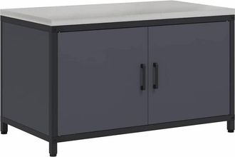 vidaXL K&uuml;chenlagerregal mit Regal mit Speicher mit T&uuml;r Anthrazit Stahl Vidaxl