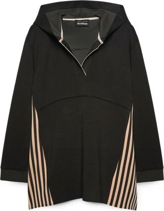 Fiorella Rubino Scuba-Sweatshirt mit Streifeneins&auml;tzen - - Sweatshirts & Hoodies - Damen - Schwarzk - M/L