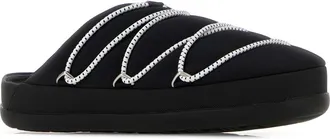 Moon Boot Womens Black Fabric Slippers Flat Shoes