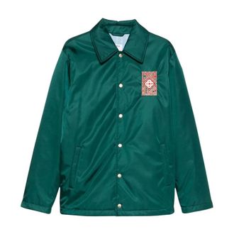 Casablanca Casa Way Print Seiden-Twill-Bomberjacke - - Jackets - Herren - Gr&uuml;n - L