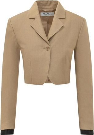 Max Mara Femme, Vestes, Brun, Taille: 38 FR Buono Cropped Blazer