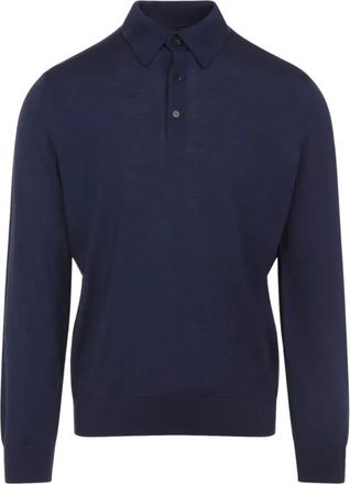 Ermenegildo Zegna Homme, Pulls, Bleu, Taille: M Polo en Cachemire et Soie