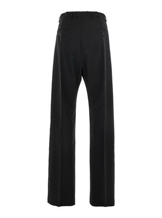 Rick Owens Mens Black Tailored Trousers With Belt Loops Wool