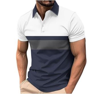Generic T-shirt respirant d&eacute;contract&eacute; pour homme - Col rabattu - Confortable - Extensible - Polyvalent - L&eacute;ger - Manches courtes - Entra&icirc;nement en plein air, 