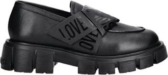 Moschino Chaussures Love Mocassin Femme en Cuir Noir D26MO04 JA10155G1NIAX000, Noir, 36 EU