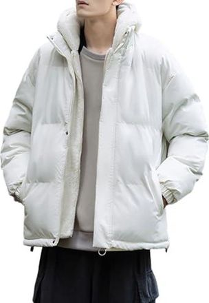 Generic Vestes dhiver &agrave; capuche pour homme - Doudoune dhiver &eacute;paisse et chaude &agrave; bulles - Style d&eacute;contract&eacute;, kaki, XXL